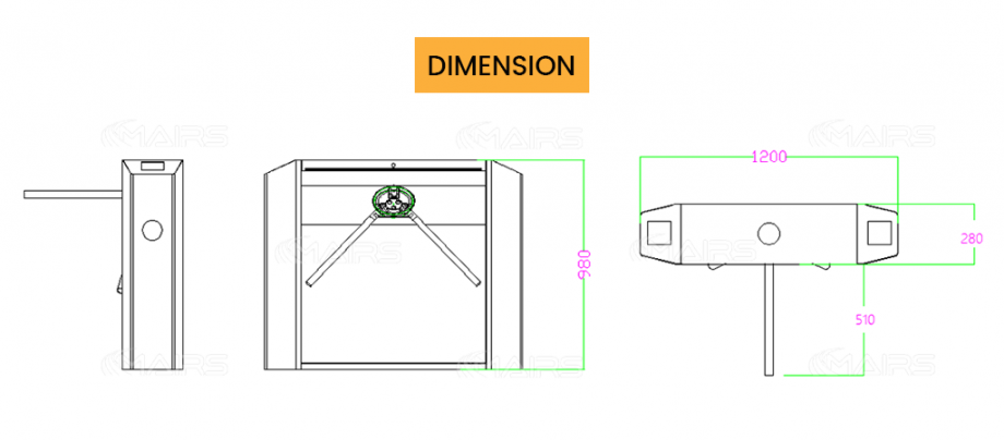 Tripod Turnstile Entrance Control | Tripod Turnstiles | Waist High ...