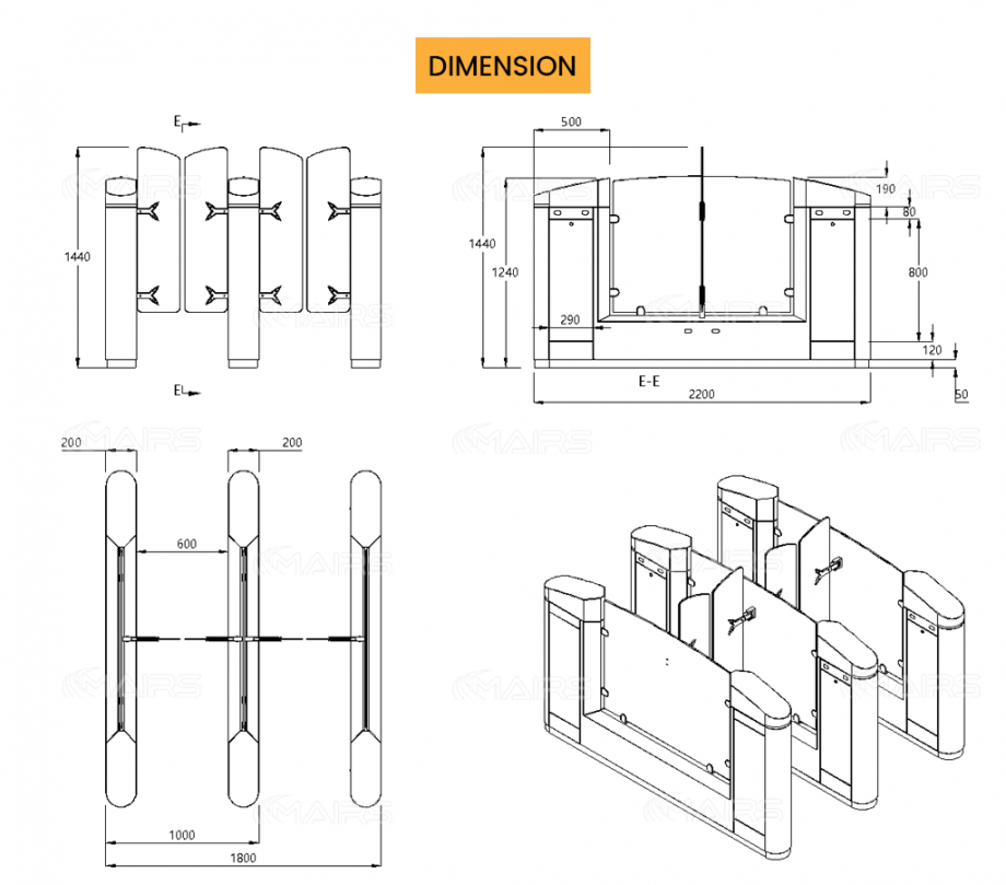 Turnstile Glass Barrier | Swing Barrier Gate | Swing Turnstiles
